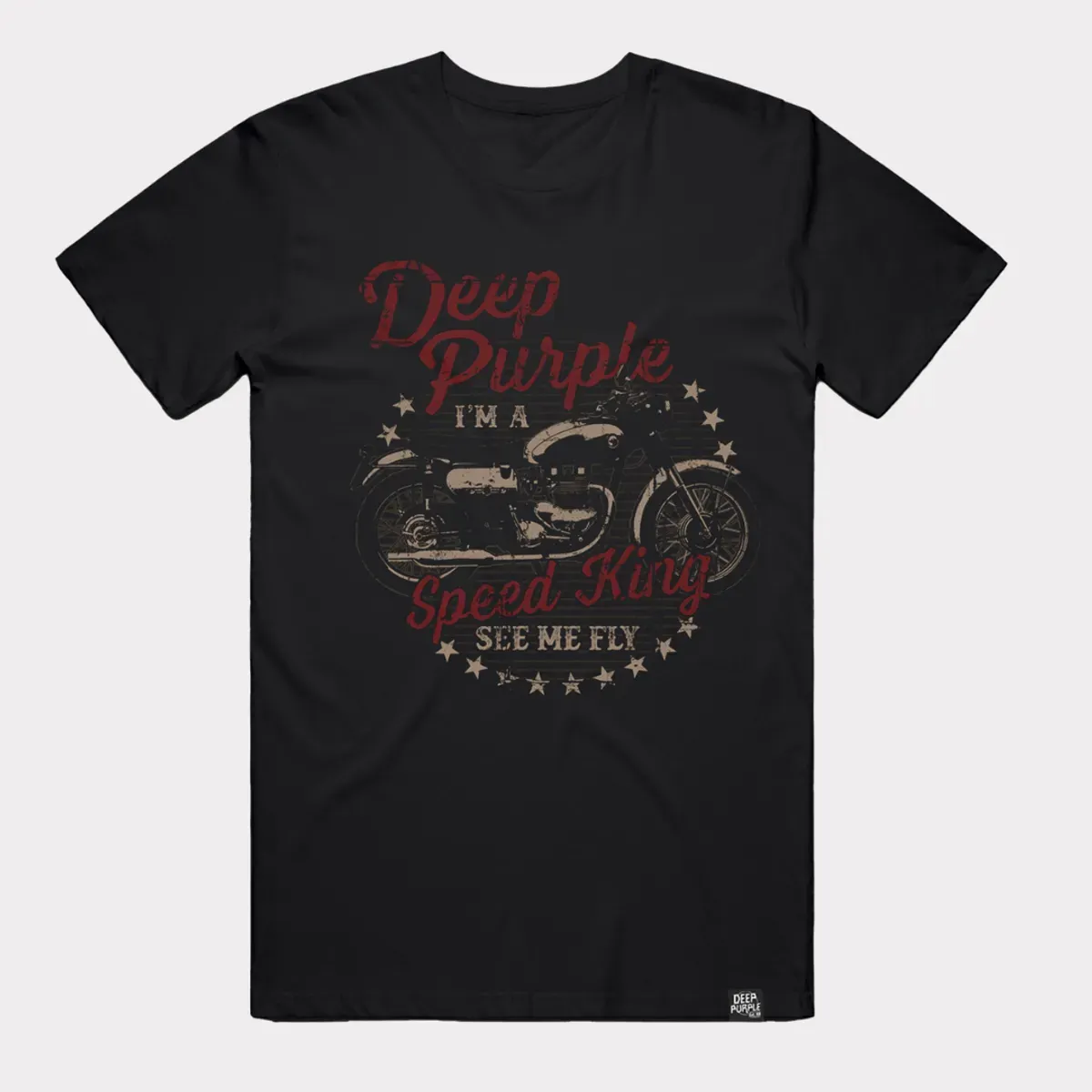 Speed King Motorcycle Black T-Shirt | Deep Purple Official Shop